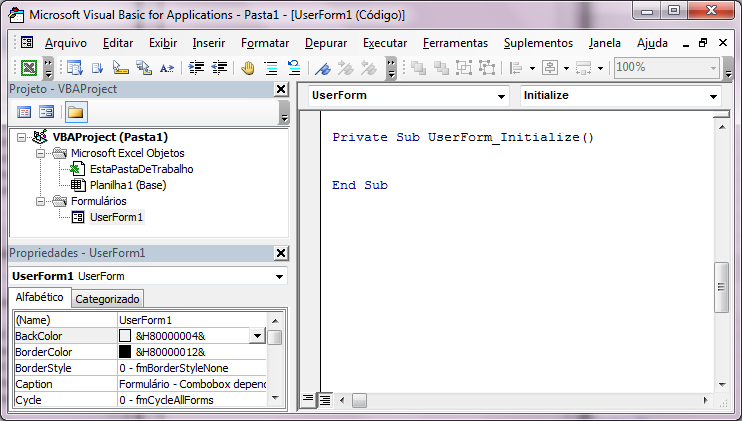 Como criar um combobox dependente no VBA Excel? - Douglas Godoy ...